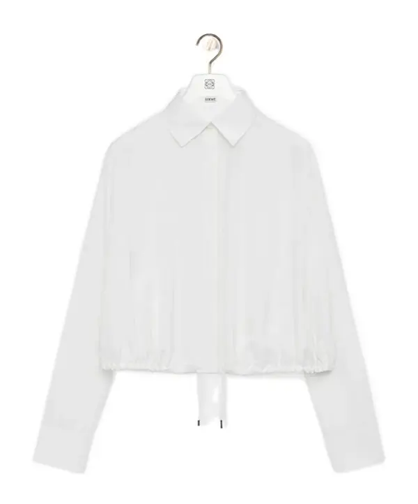 Loewe Long Sleeve Shirt With Drawstring Hem - White