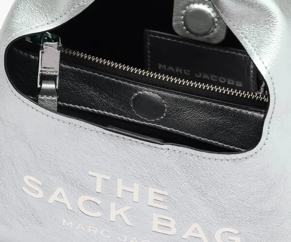 Marc Jacobs Metallic Mini Sack Bag - White