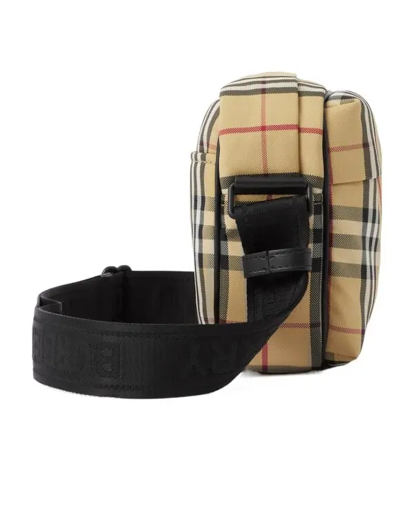 Burberry Check Pattern Logo Lettering Shoulder Bag