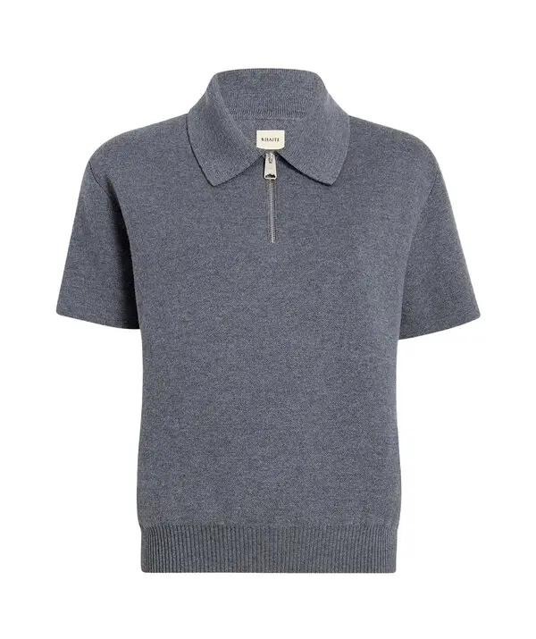 Khaite Guillaume Knitted Polo Top With Zipper Detail - No