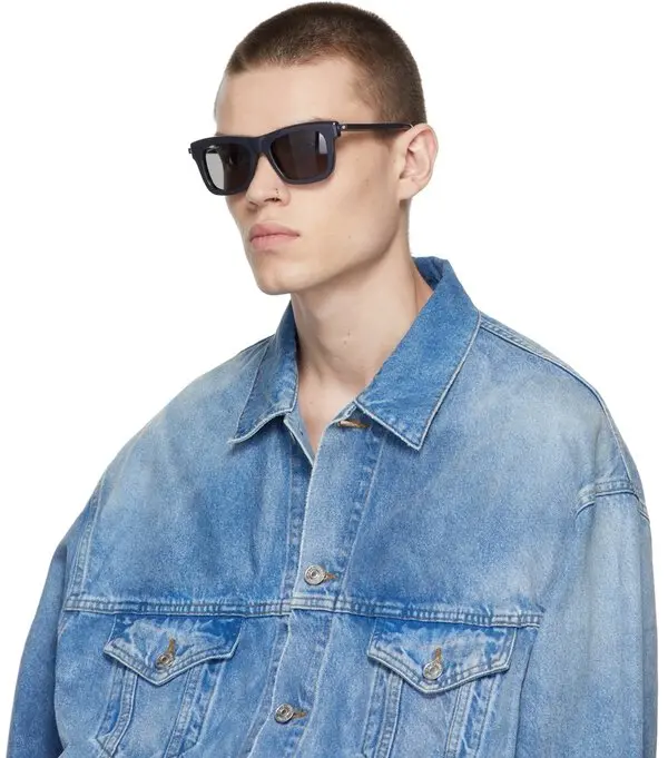 Balenciaga Rectangular Frame Sunglasses - Gray