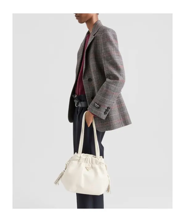 Prada Single-breasted Houndstooth Blazer - Ebony