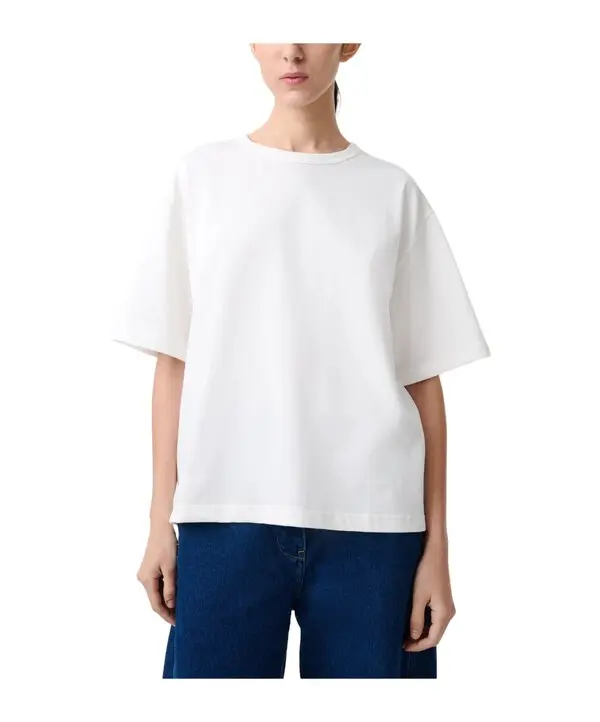 Studio Nicholson Crewneck T-shirt With Drop Shoulder - Optical White