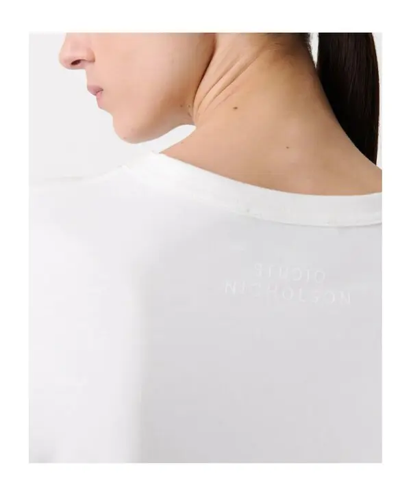 Studio Nicholson Crewneck T-shirt With Drop Shoulder - Optical White