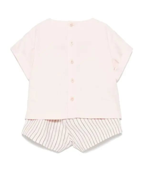 IL GUFO Striped Crewneck Short Set