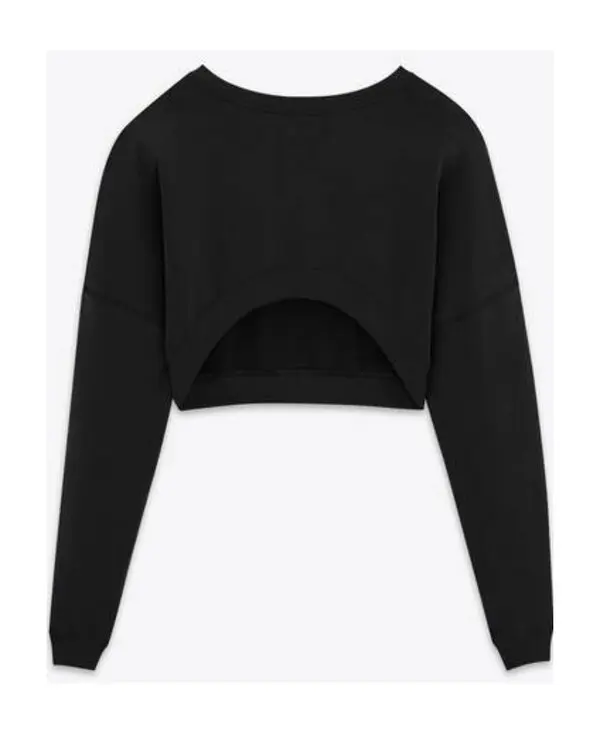 Saint Laurent Cropped Crewneck Sweatshirt