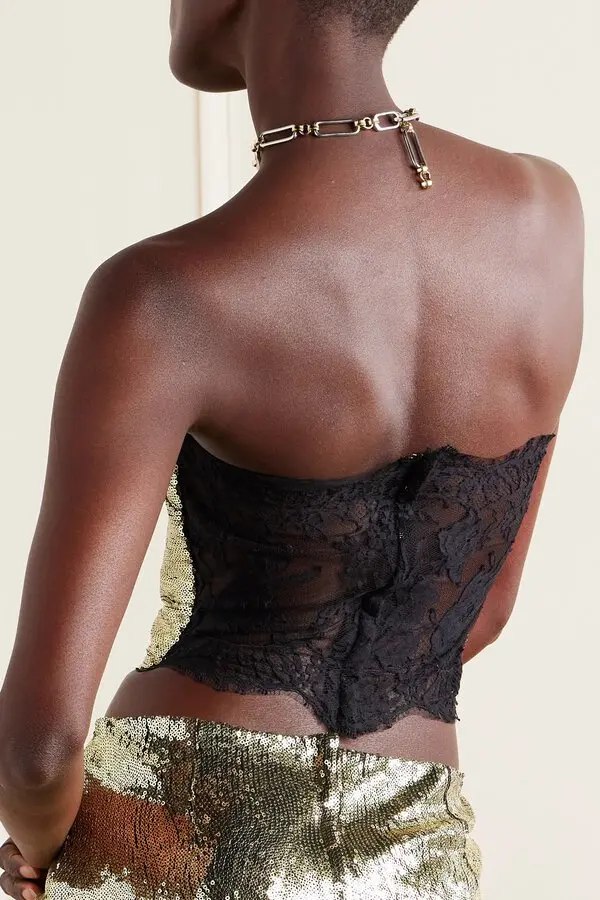 Dolce & Gabbana Embellished Strapless Top - Nude