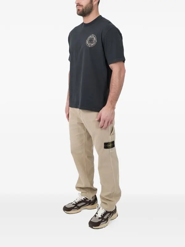 Stone Island Logo Printed Crewneck T-shirt