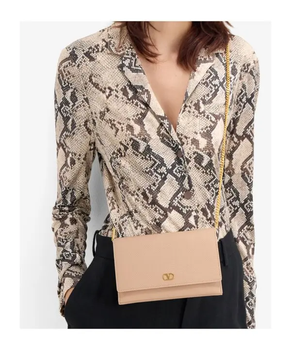 Valentino Garavani Vlogo Signature Mini Shoulder Bag - Nude