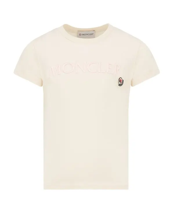 Moncler Embroidered Logo T-shirt - Beige