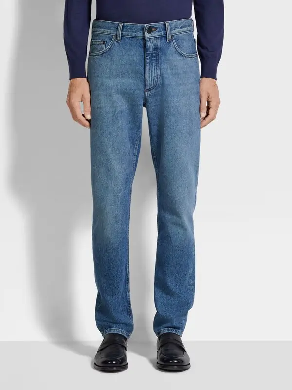 Zegna Roccia Washed Jeans - Blue
