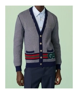 Gucci Logo Intarsia V-neck Cardigan