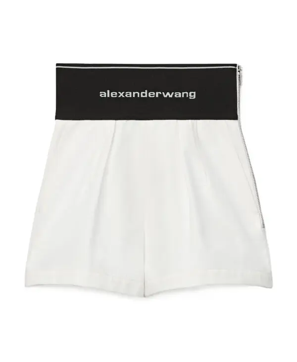 Alexander Wang Logo Waistband Shorts - White