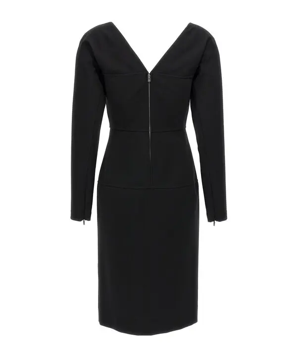 Fendi Techno V-neck Jersey Midi Dress