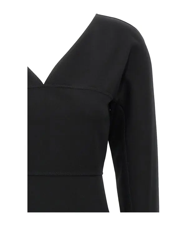 Fendi Techno V-neck Jersey Midi Dress