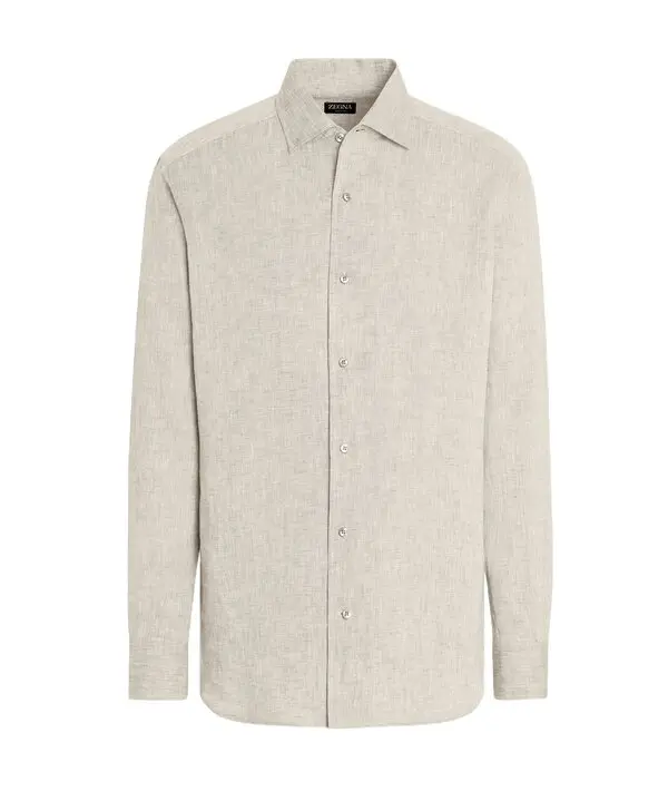 Zegna Oasi Lino Long-sleeved Shirt - White