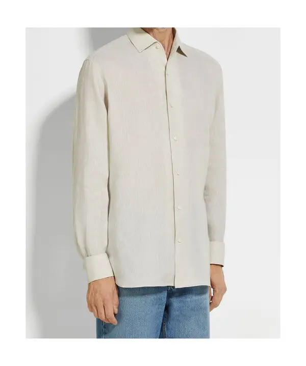 Zegna Oasi Lino Long-sleeved Shirt - White