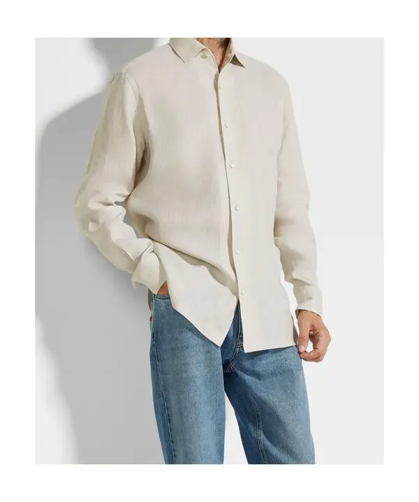 Zegna Oasi Lino Long-sleeved Shirt - White