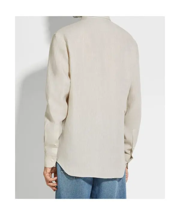 Zegna Oasi Lino Long-sleeved Shirt - White