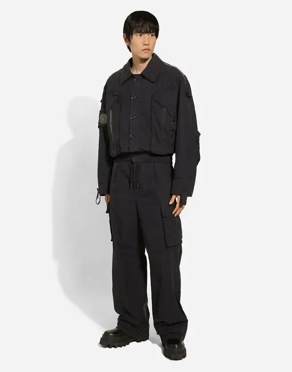 Dolce & Gabbana Logo Plaque Cargo Trousers - Black