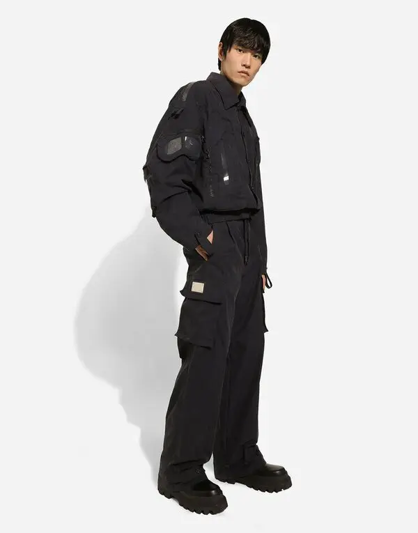 Dolce & Gabbana Logo Plaque Cargo Trousers - Black