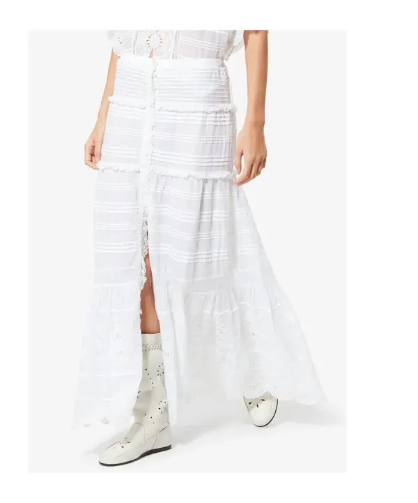 Isabel Marant Étoile Paoline Floral Lace Maxi Skirt - White