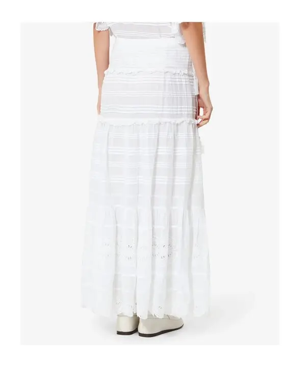 Isabel Marant Étoile Paoline Floral Lace Maxi Skirt - White