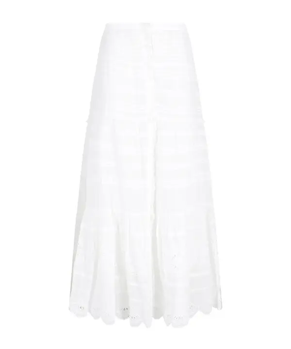 Isabel Marant Étoile Paoline Floral Lace Maxi Skirt - White