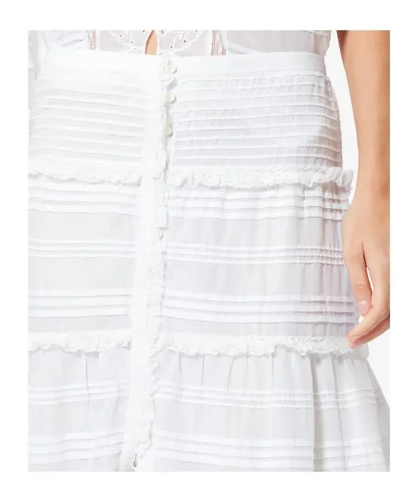 Isabel Marant Étoile Paoline Floral Lace Maxi Skirt - White