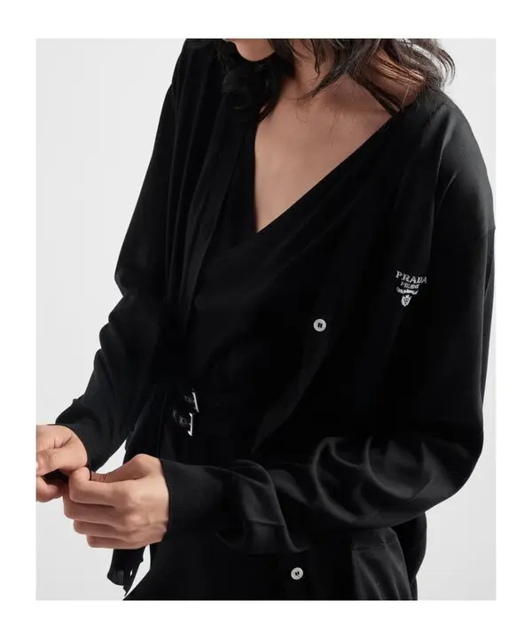 Prada Sablé V-neck Dress