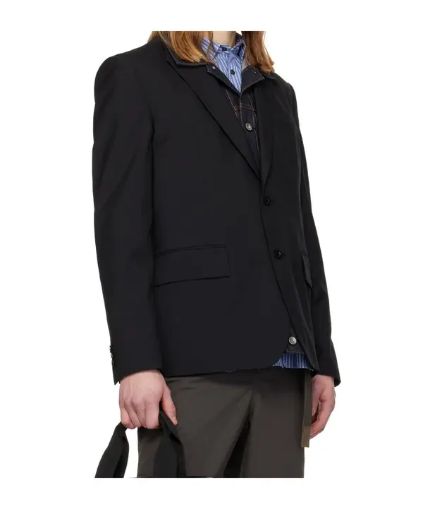 Sacai Single-breasted Layered Blazer