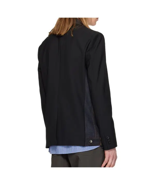 Sacai Single-breasted Layered Blazer