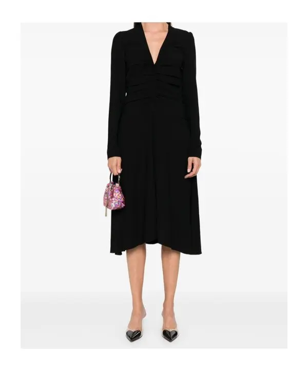 N.21 Long Sleeved V-neck Dress With Pendant Detail