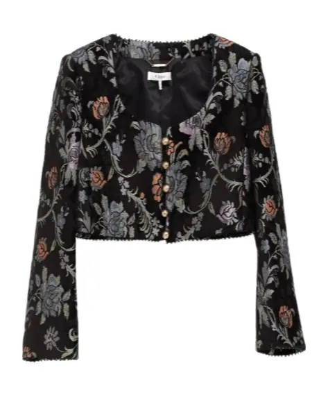 Chloé Cropped Jacquard Blazer - Black