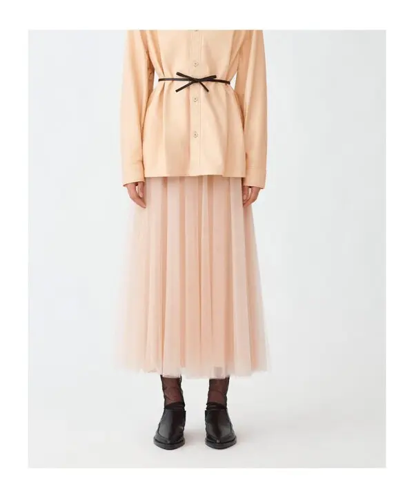 Fabiana Filippi High Waist Tulle Midi Skirt - Nude