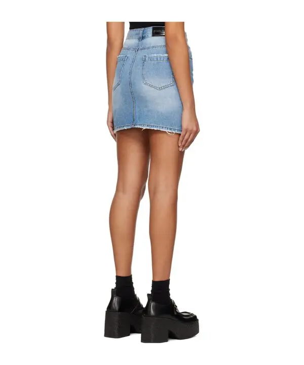 JUUN.J Distressed Denim Mini Skirt