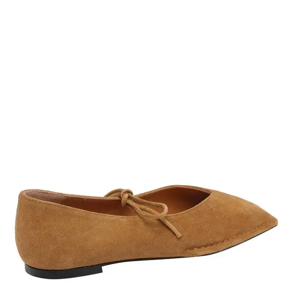 ALOHAS Sway Square-toe Ballet Flats - Brown