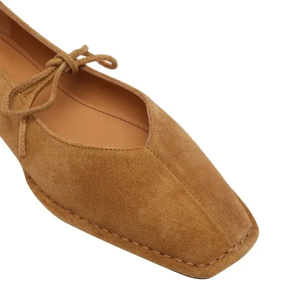 ALOHAS Sway Square-toe Ballet Flats - Brown