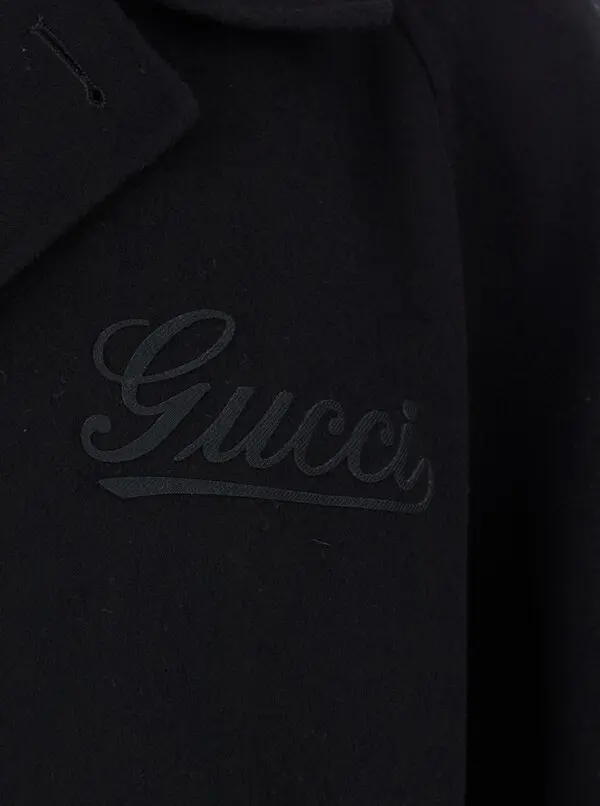 Gucci Collared Button-up Coat - Black