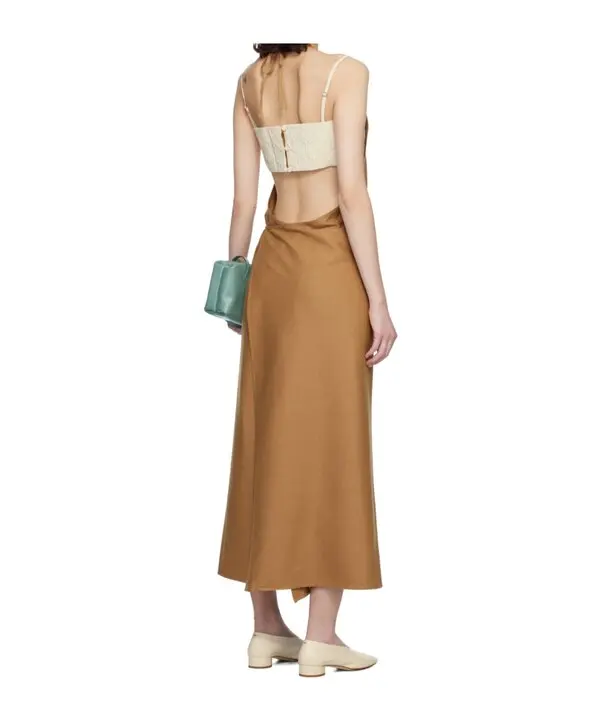 BASERANGE Apron Midi Dress - Bath Brown