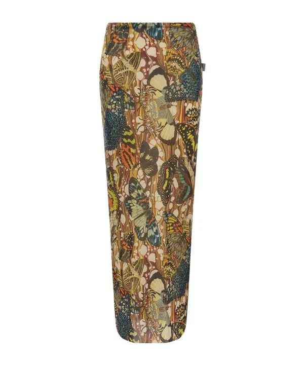 JEAN PAUL GAULTIER Butterfly Print Full Length Skirt - Multi-color
