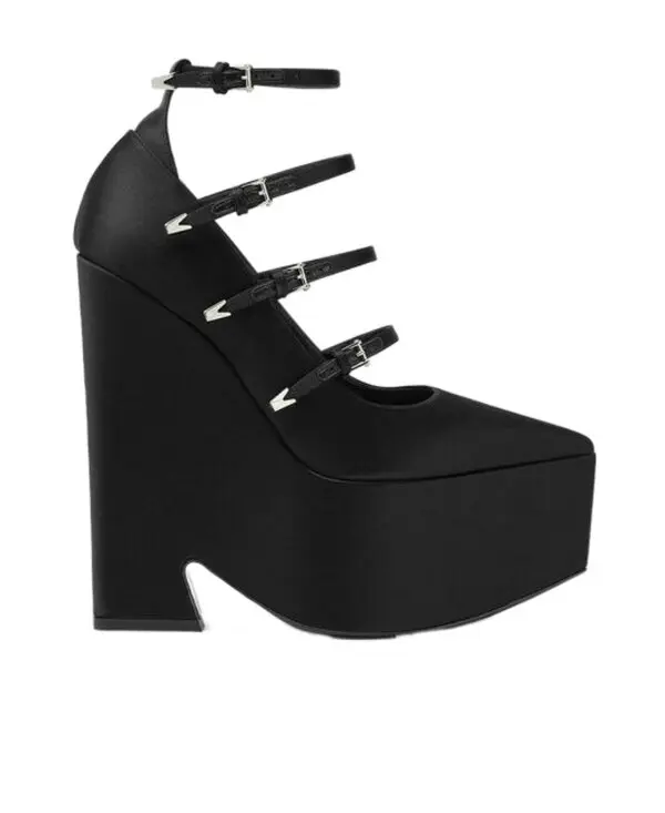 Versace Tempest Strappy Platform Pointed Toe Pumps
