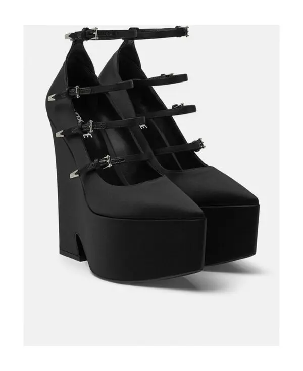 Versace Tempest Strappy Platform Pointed Toe Pumps