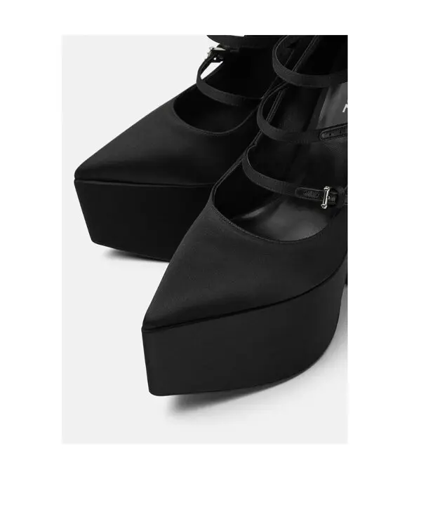 Versace Tempest Strappy Platform Pointed Toe Pumps