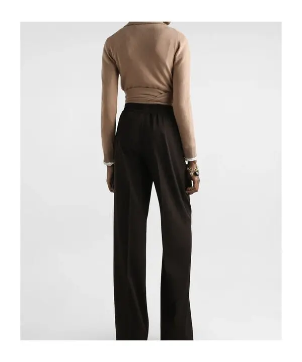 Dolce & Gabbana Wrapped Knitted Cardigan With Lapel Neck - Brown