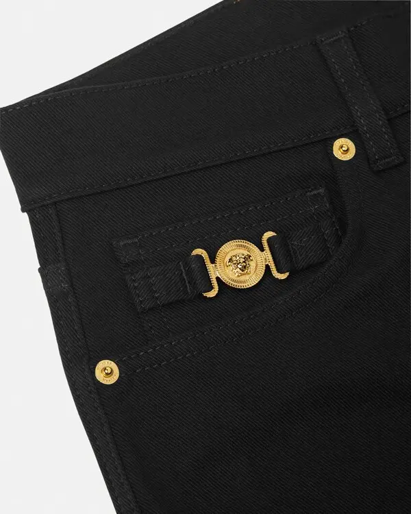 Versace Low-rise Straight-leg Jeans - Black
