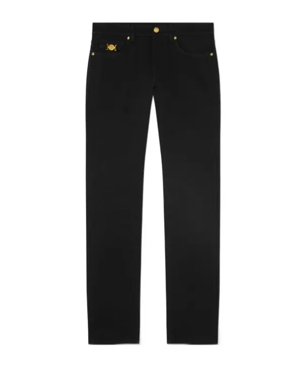 Versace Low-rise Straight-leg Jeans - Black