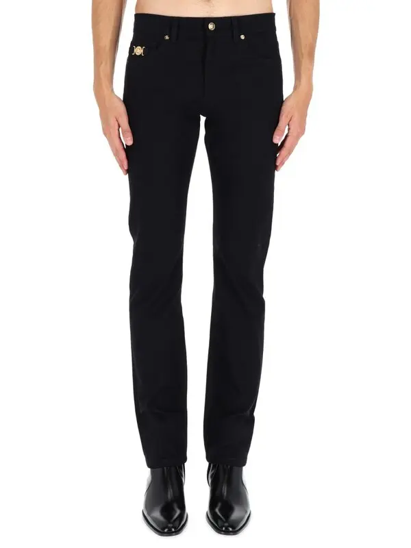 Versace Low-rise Straight-leg Jeans - Black