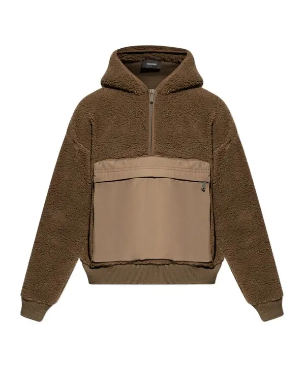 Dsquared2 Half-zip Fleece Hoodie - Brown