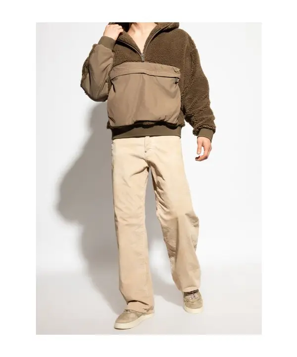 Dsquared2 Half-zip Fleece Hoodie - Brown